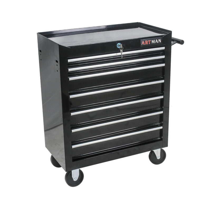 7-Drawer Mobile Art Storage Trolley: Lockable Metal Drawers on Wheels ...