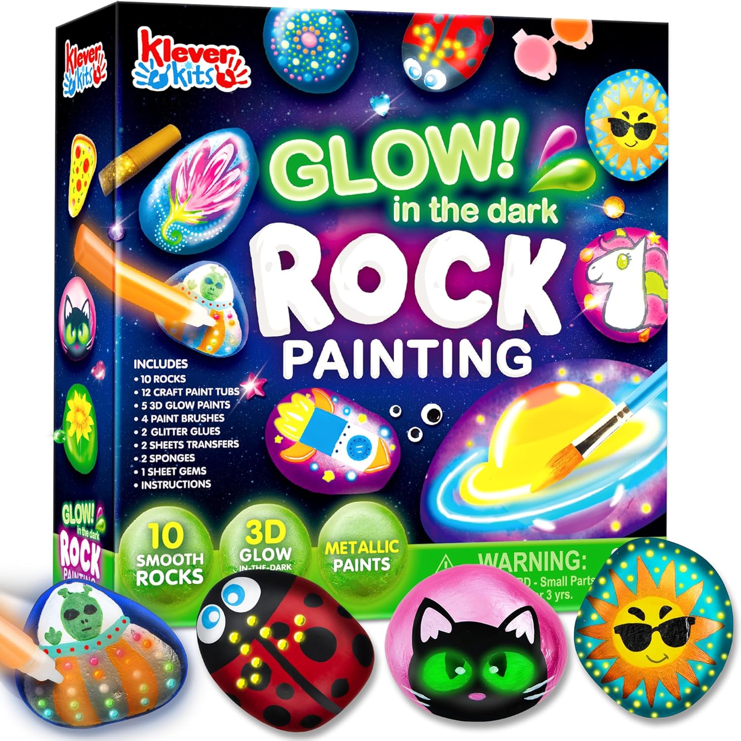 Glow-in-the-Dark Rock Painting Kit for Kids – Talo and Koti
